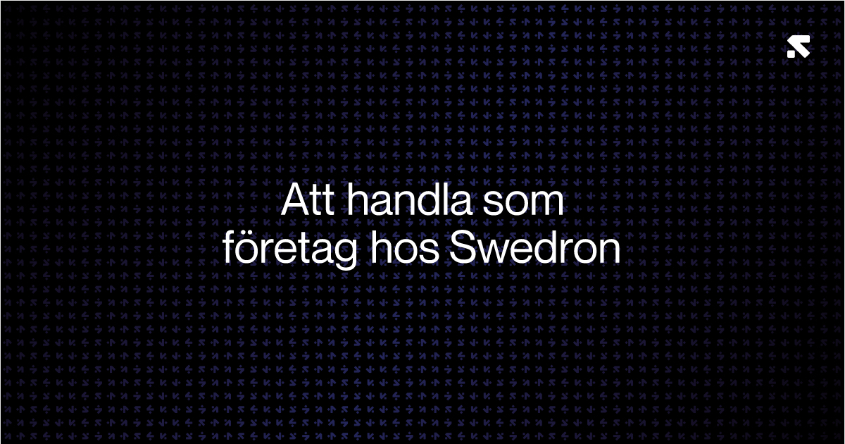 Att handla som företag hos Swedron